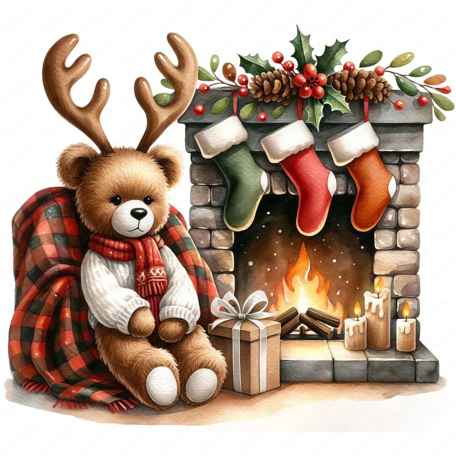 Teddy Bear Clipart Adorable Christmas Teddy Bear Clipart Bundle 10 High ...