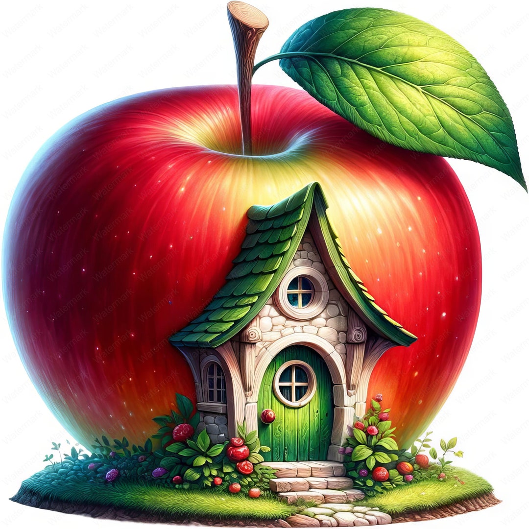 Apple House Clipart | Enchanting Apple House Clipart Bundle | 10 High ...