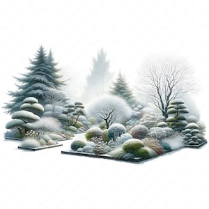 Winter Garden Clipart | Enchanting Winter Garden Clipart Bundle | 10 ...