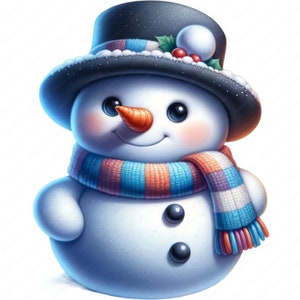 Cute Snowman Clipart | Adorable Snowman Clipart Bundle | 10 High ...