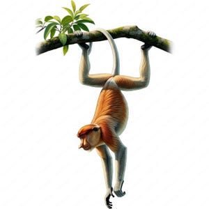 Proboscis Monkey Clipart | Wildlife PNG Bundle | 10 High Quality ...