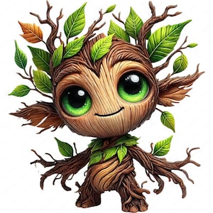 Tree Spirit Clipart Bundle: Adorable Forest Creature Art (digital ...