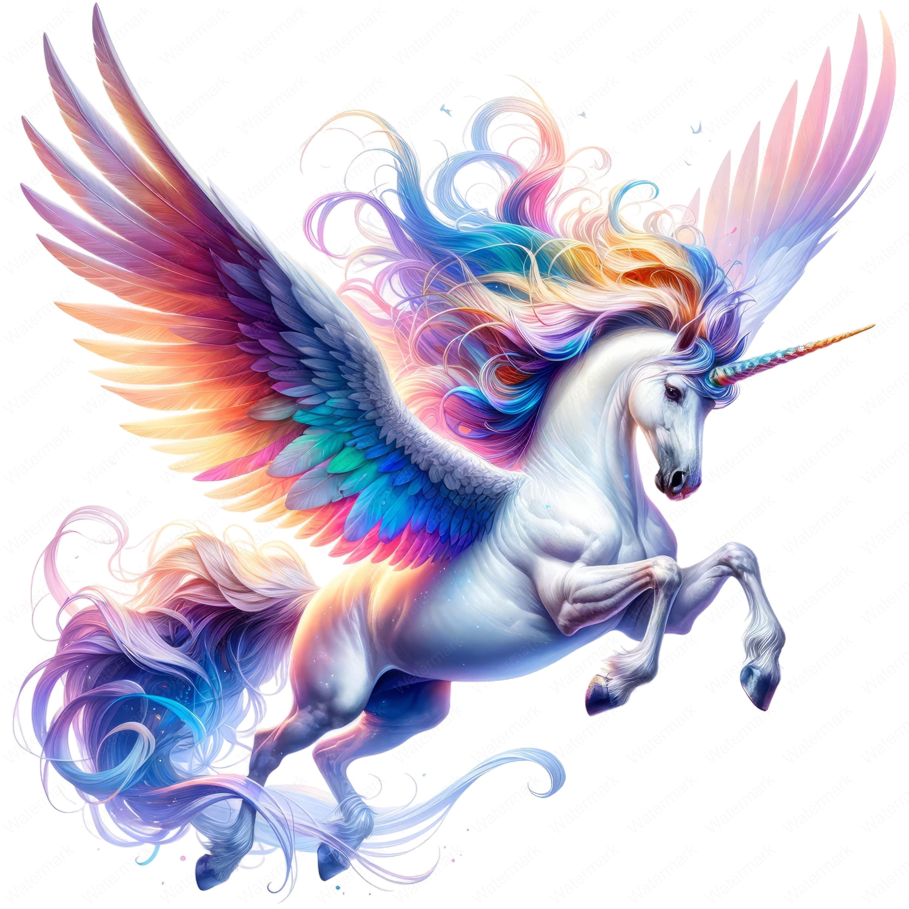 Flying Unicorn Clipart Bundle: Majestic Fantasy Art (digital Download ...