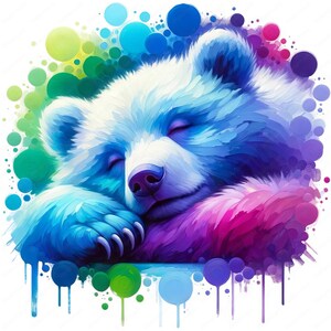 Colorful Bear Clipart | Vibrant Bear Clipart Bundle | 10 High-quality ...