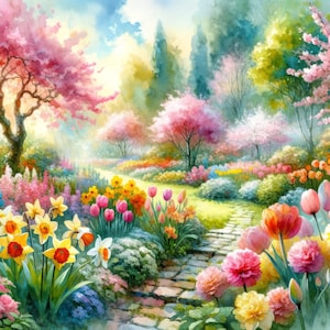 Spring Garden Clipart | Spring Garden Digital Paper | Lush Designs ...