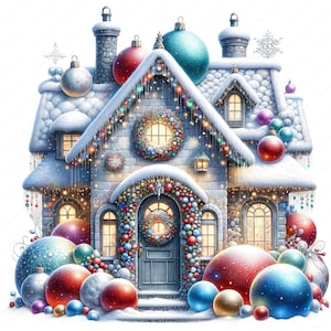 Santa's House Clipart Festive Clipart Bundle 10 High-quality Images ...