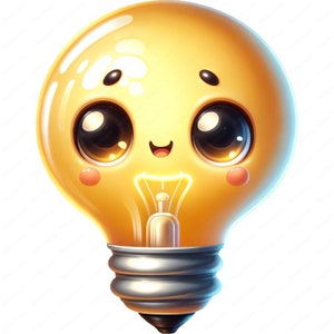 Cute Bulb Clipart | Adorable Cute Bulb Clipart Bundle | 10 High-quality ...