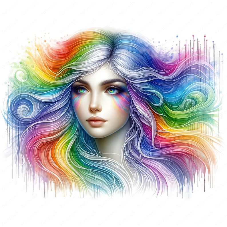 Colorful Goddess Art: Vibrant Mythology Clipart Bundle (digital ...