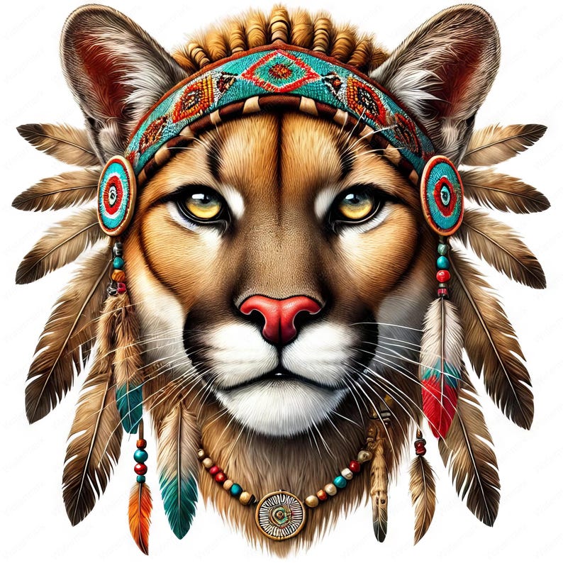 Native American Cougar Clipart: Tribal Designs (digital Download) - Etsy