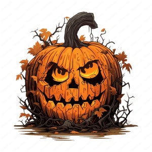 Spooky Pumpkin Clipart 10 High-quality PNG Halloween Vibes Autumn Decor ...