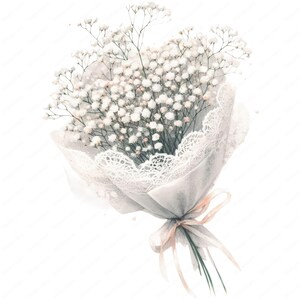 Baby Breath Bouquet Clipart: Floral Lace Design (digital Download) - Etsy