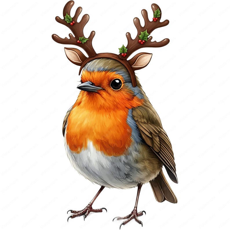 Christmas Robin Clipart Bundle: Festive Bird Art (digital Download) - Etsy