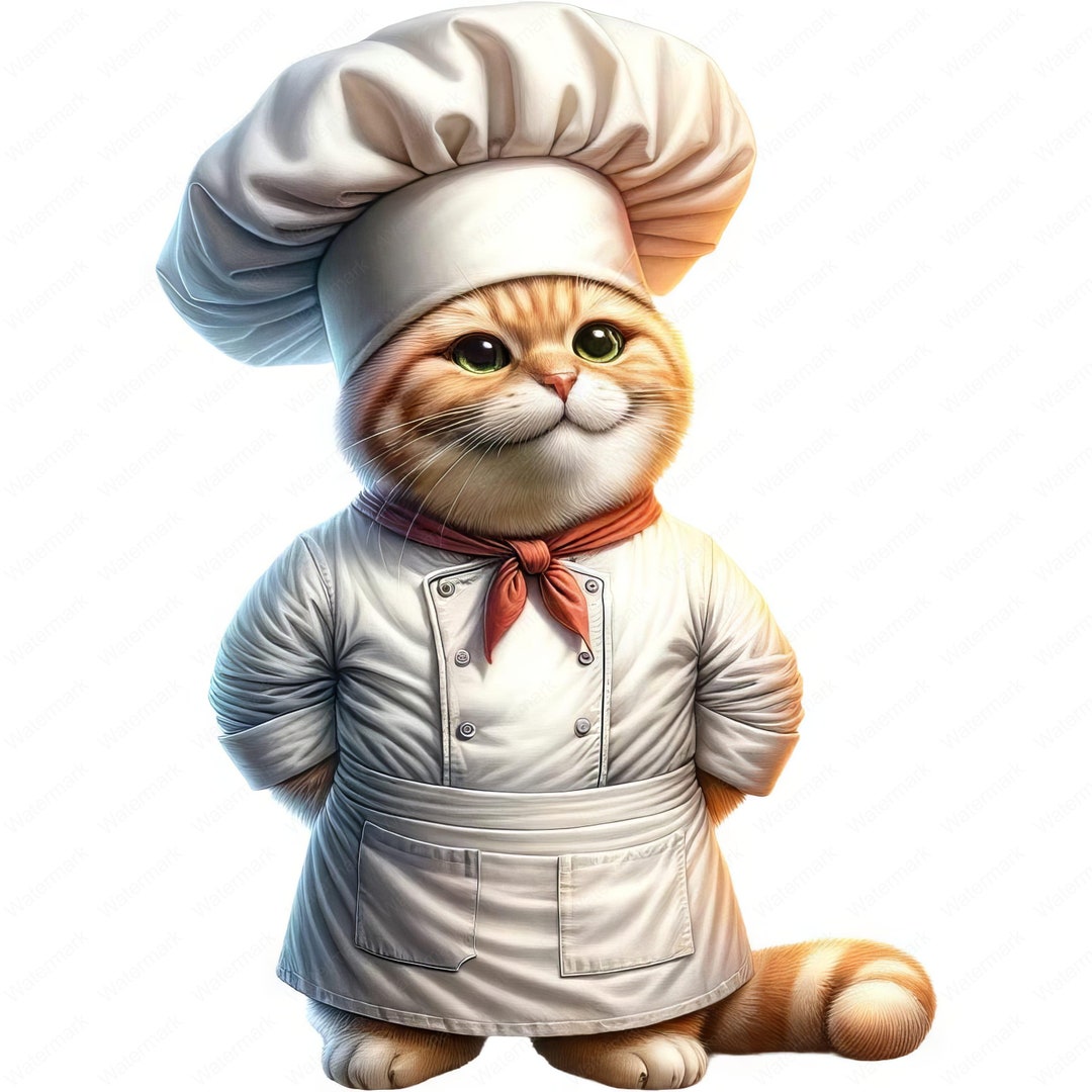 Cat Chef Clipart | Adorable Cat Chef Clipart Bundle | 10 High-quality ...