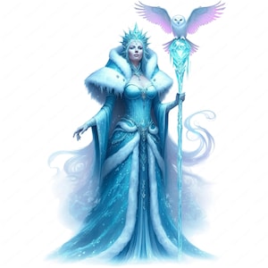 Snow Witch Clipart | Frosty Magic PNG Bundle | 10 High Quality Designs ...