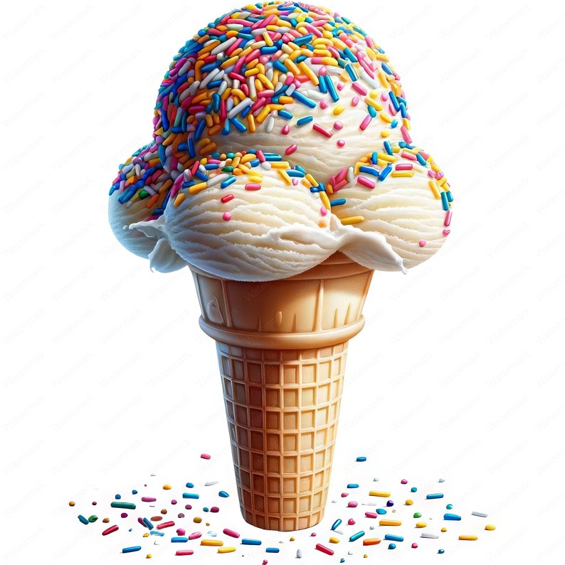 Sprinkles Ice Cream Clipart Bundle: Sweet Treat Designs (digital ...