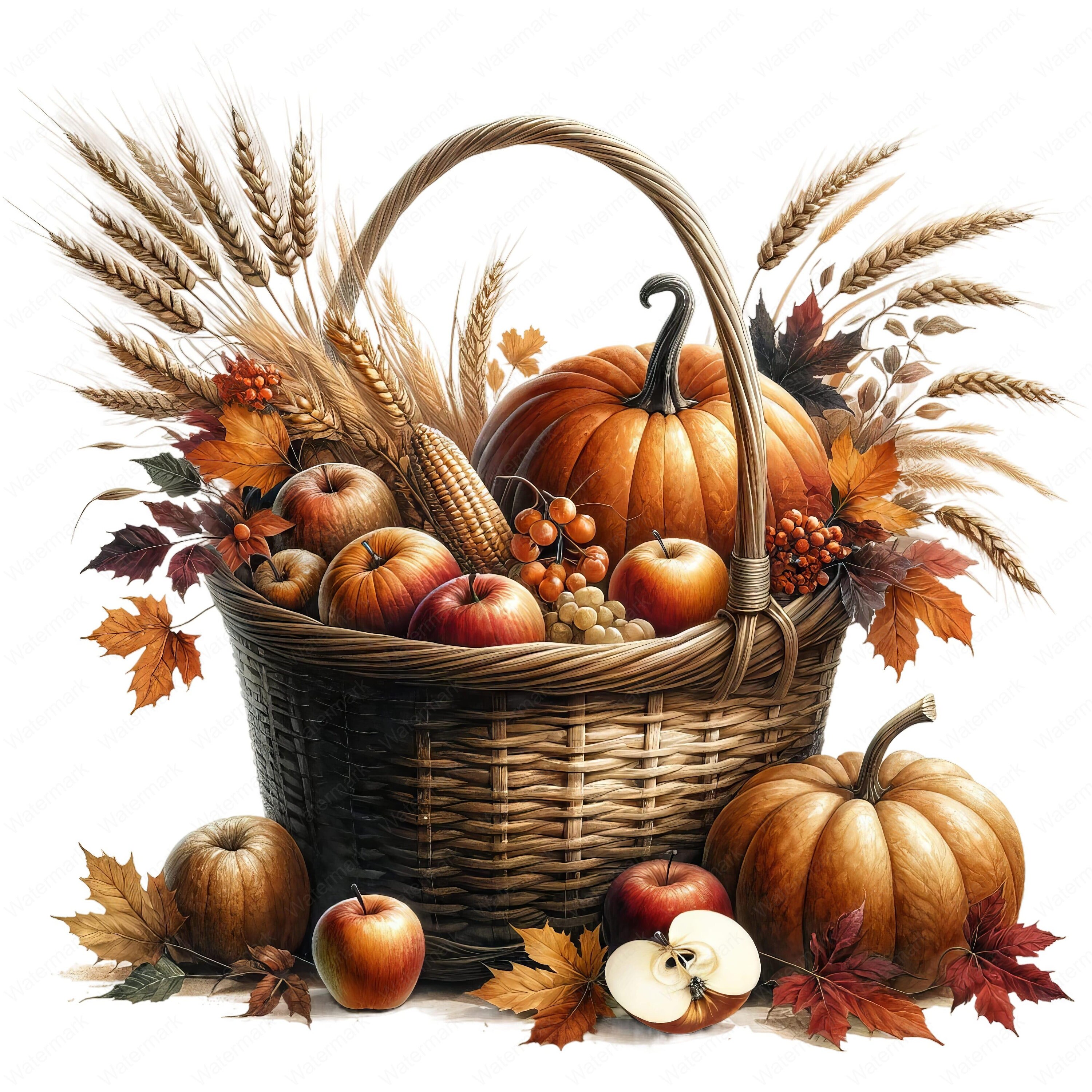 Autumn Harvest Clipart Bundle: Fall Art Printables (commercial Use ...