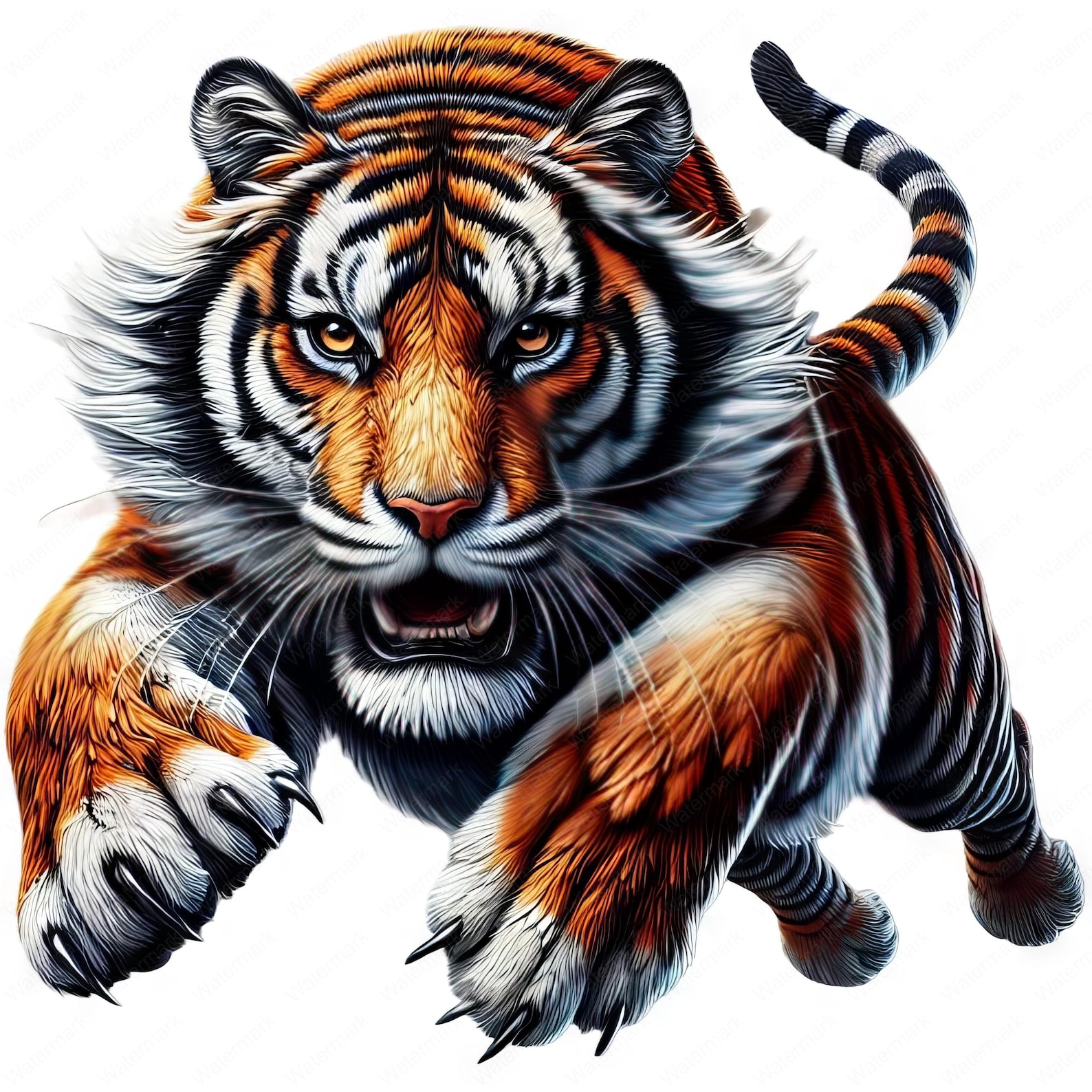 Ferocious Tiger Clipart Bundle | Wildlife Art Printables (digital ...