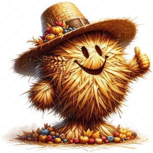 Scarecrow Clipart | Cute Autumn Scarecrow Clipart Bundle | 10 High ...