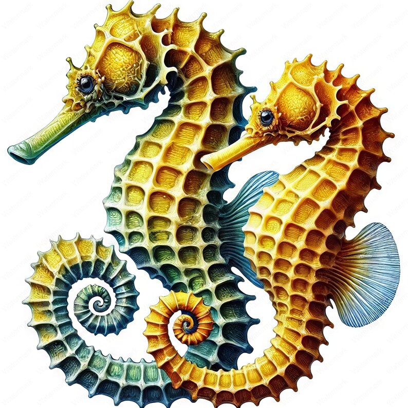 Colorful Seahorse Clipart Bundle | Marine Art (digital Download) - Etsy