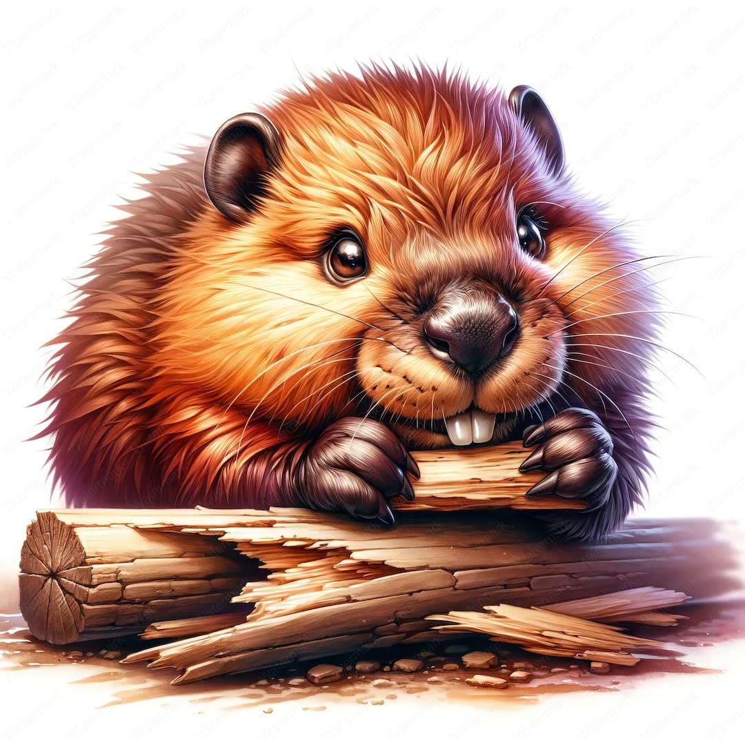 Cute Beaver Clipart Adorable Cute Beaver Clipart Bundle 10 High-quality ...