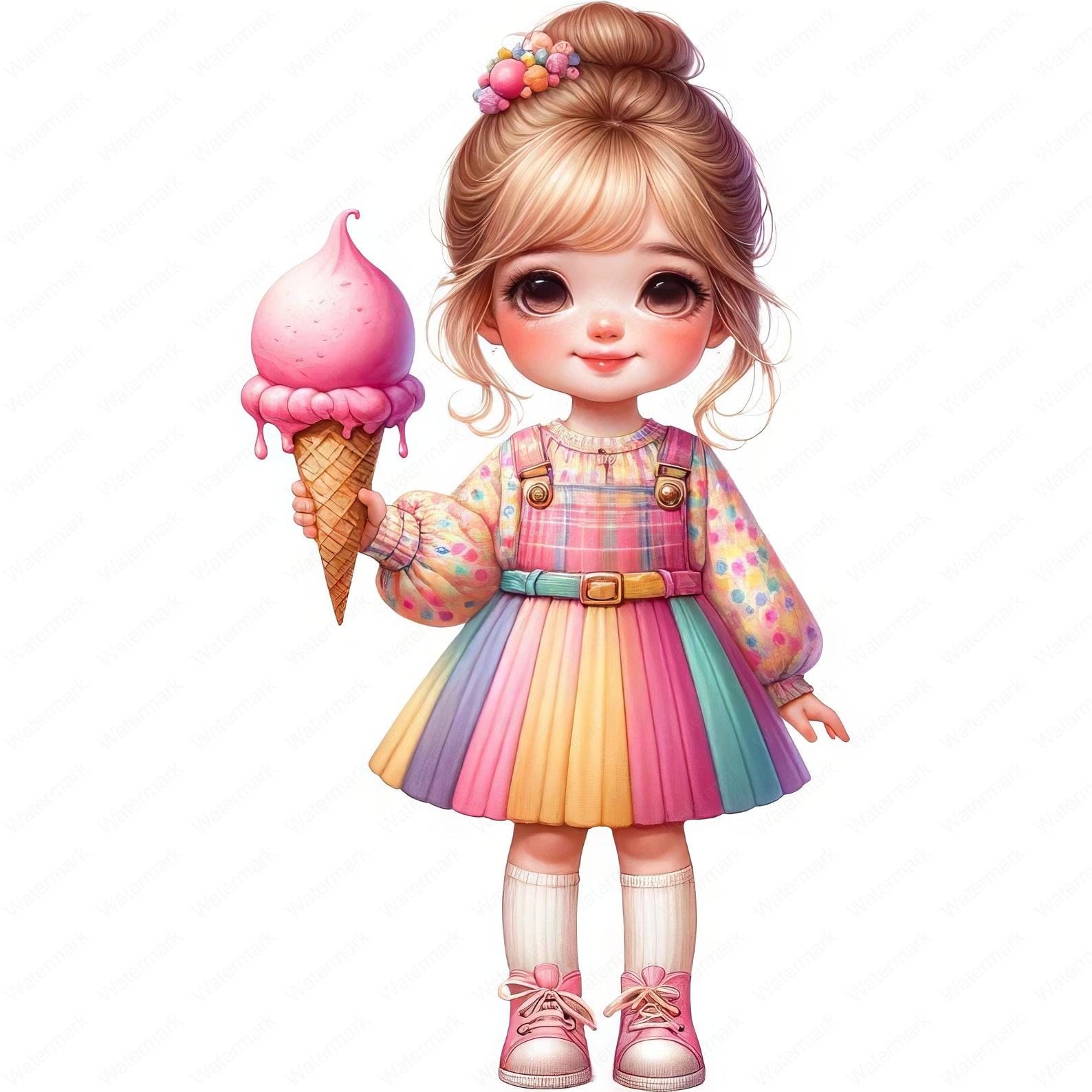 Little Girl Clipart: Summer Ice Cream Designs (digital Download) - Etsy