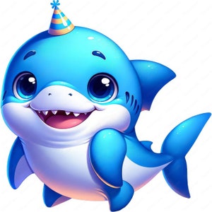 Baby Shark Clipart | Charming Baby Shark Clipart Bundle | 10 High ...