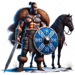 Viking Warrior Clipart: Norse Mythology Art Bundle (digital Download ...