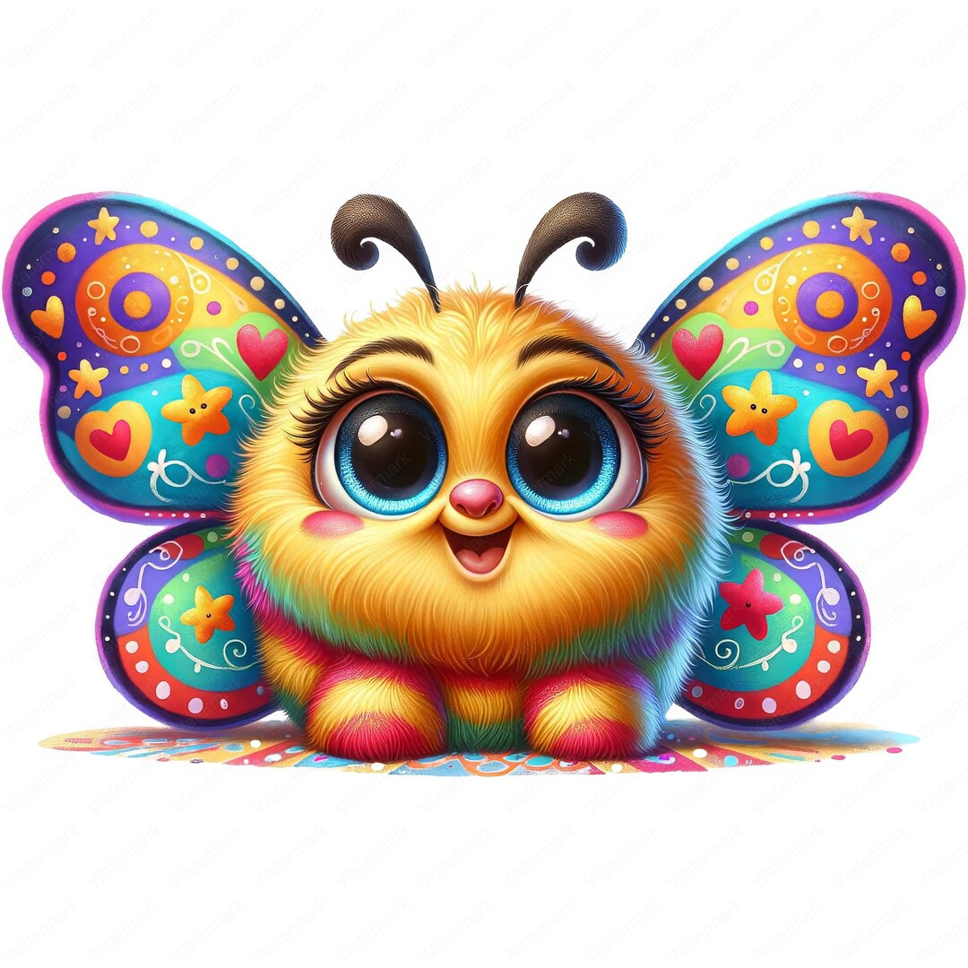 Cute Butterfly Clipart | Funny Cute Butterfly Clipart Bundle | 10 High ...