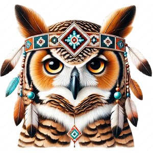 Native American Owl Clipart: Indigenous Art Designs (digital Download ...
