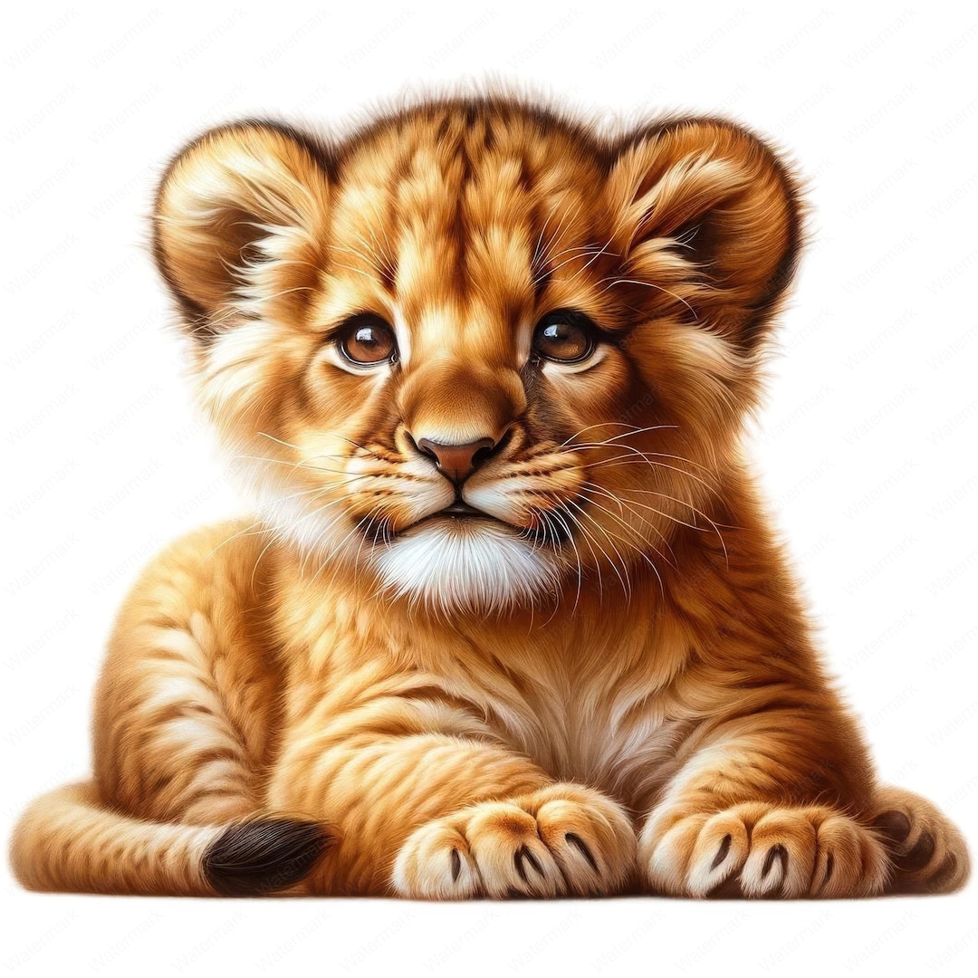 Lion Cub Clipart | Cute Lion Cub Clipart Bundle | 10 High-quality ...