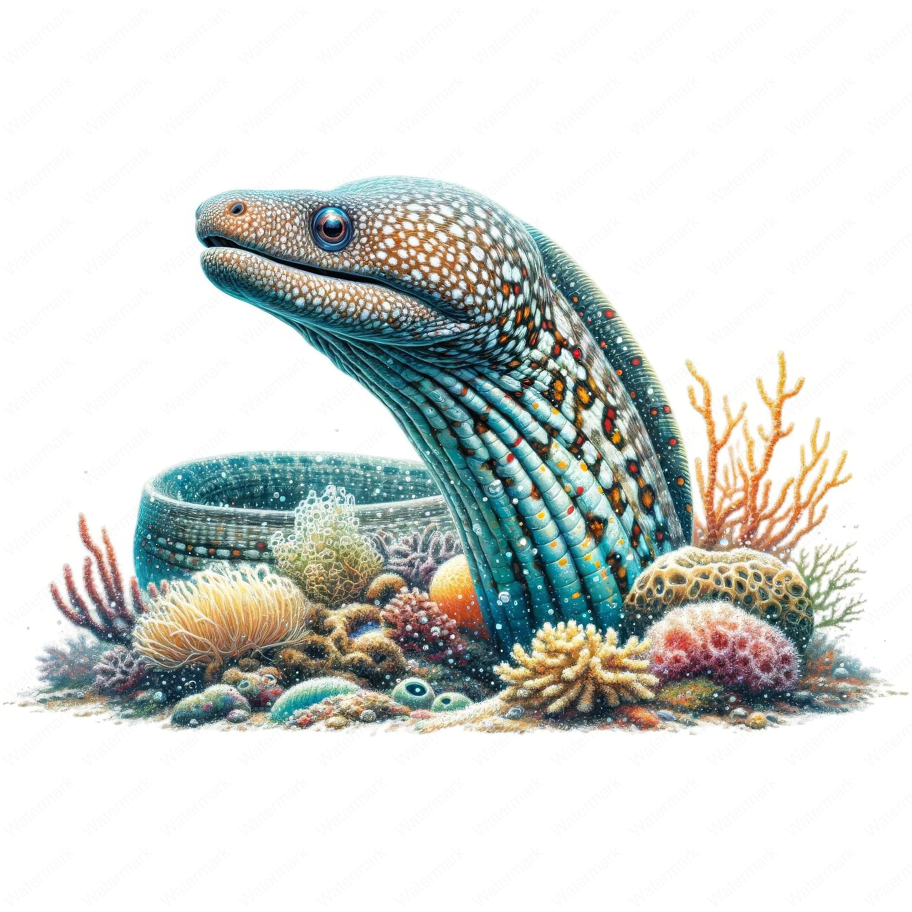 Realistic Eel Clipart Bundle: Marine Life Art (digital Download) - Etsy