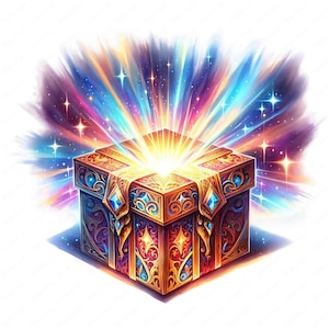 Magic Gift Box Clipart Mystical Magic Box Clipart Bundle 10 High ...