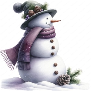Christmas Snowman Clipart Bundle: Holiday Decor Designs (digital ...