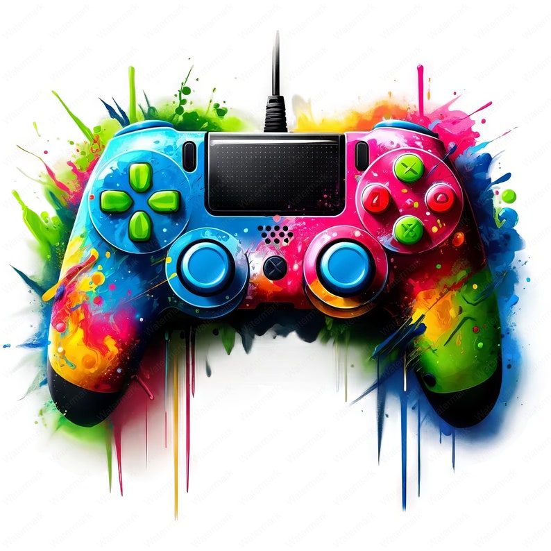 Colorful Gaming Controller Clipart | High-quality PNG JPG (digital ...