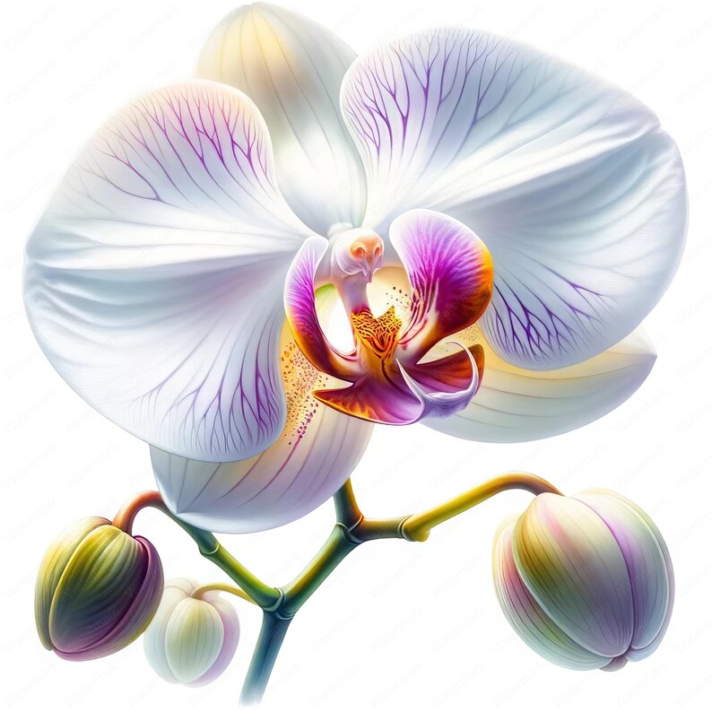 Elegant Orchid Clipart Bundle: Floral Art Printables (digital Download ...