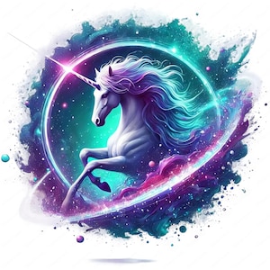 Galaxy Unicorn Clipart Bundle: Mystical Cosmic Art (digital Download ...