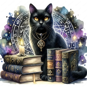 Library Cat Clipart 10 High-quality Images Bookworm Cat Illustrations ...