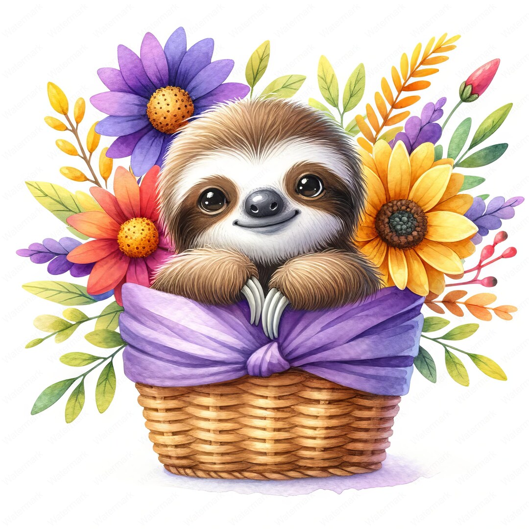 Cute Sloth Clipart Clipart Bundle 10 High-quality Images Nursery Decor ...