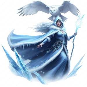 Snow Witch Clipart | Frosty Magic PNG Bundle | 10 High Quality Designs ...