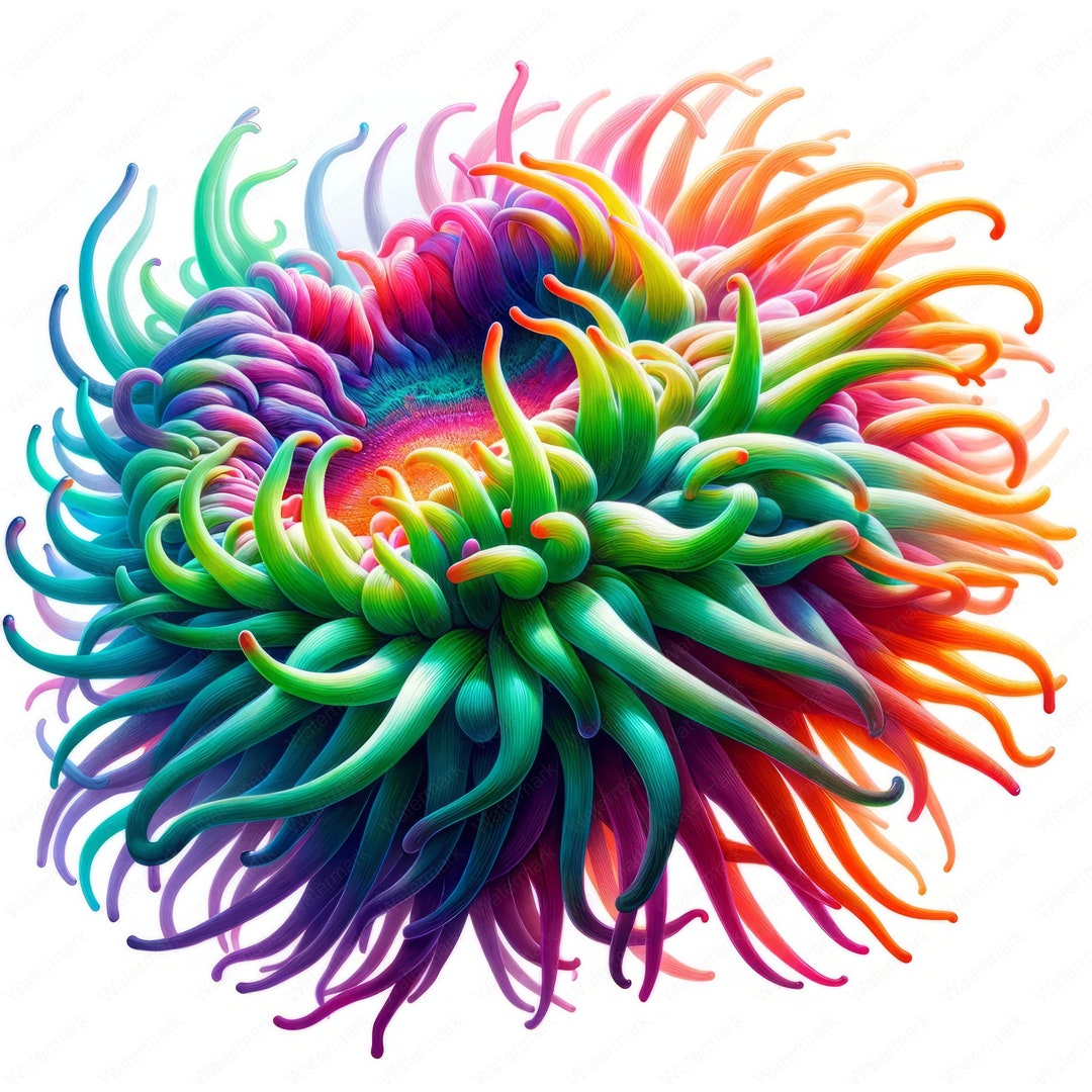 Sea Anemone Clipart Vibrant Sea Anemone Clipart Bundle 10 High-quality ...