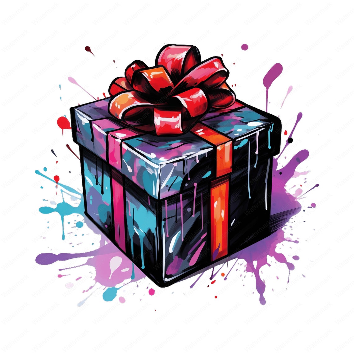 Festive Xmas Gift Box Clipart | Holiday Art Bundle (digital Download ...