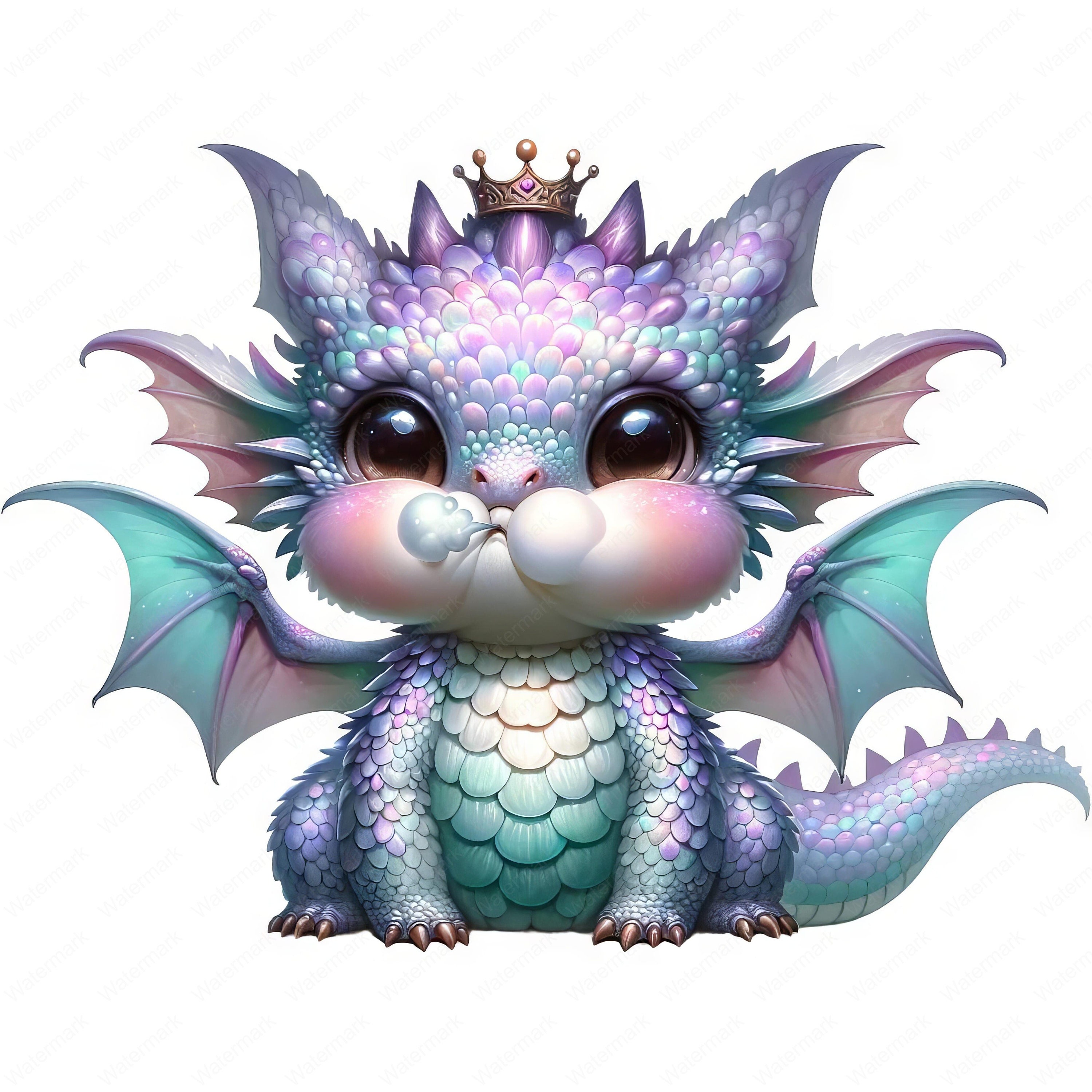 Grumpy Dragon Clipart Bundle: Fantasy Art Printables (digital Download ...