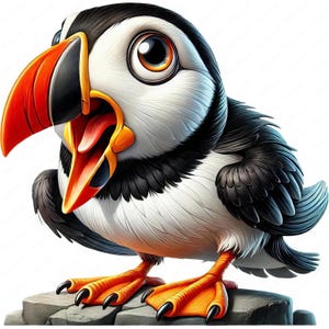 Puffin Joy Clipart | Playful Puffin Clipart Bundle | 10 High-quality ...