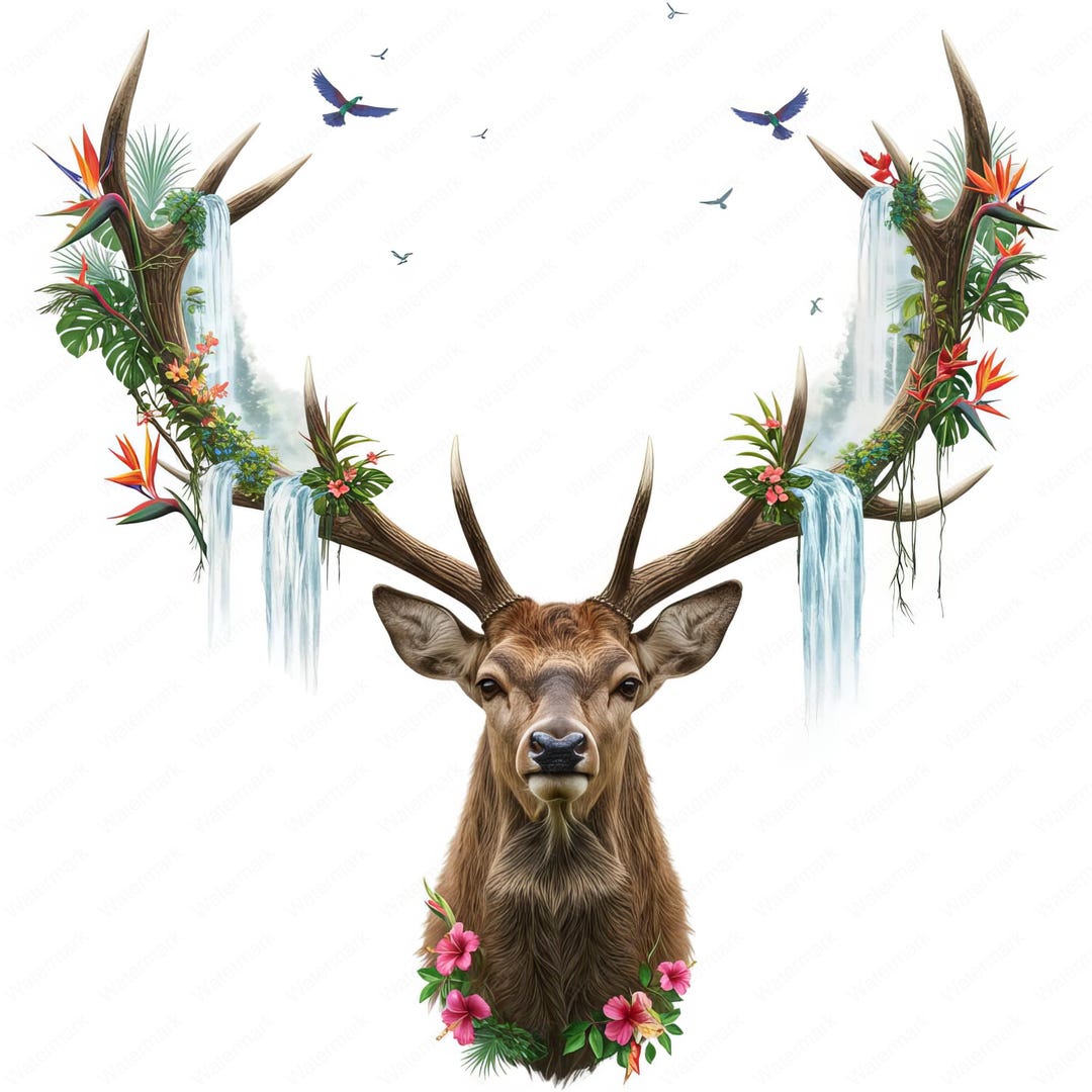 Fantasy Stag Clipart | Nature-themed PNG Bundle | 10 High Quality ...