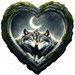 Romantic Wolf Clipart: Heart-shaped Nature PNG Bundle (digital Download ...