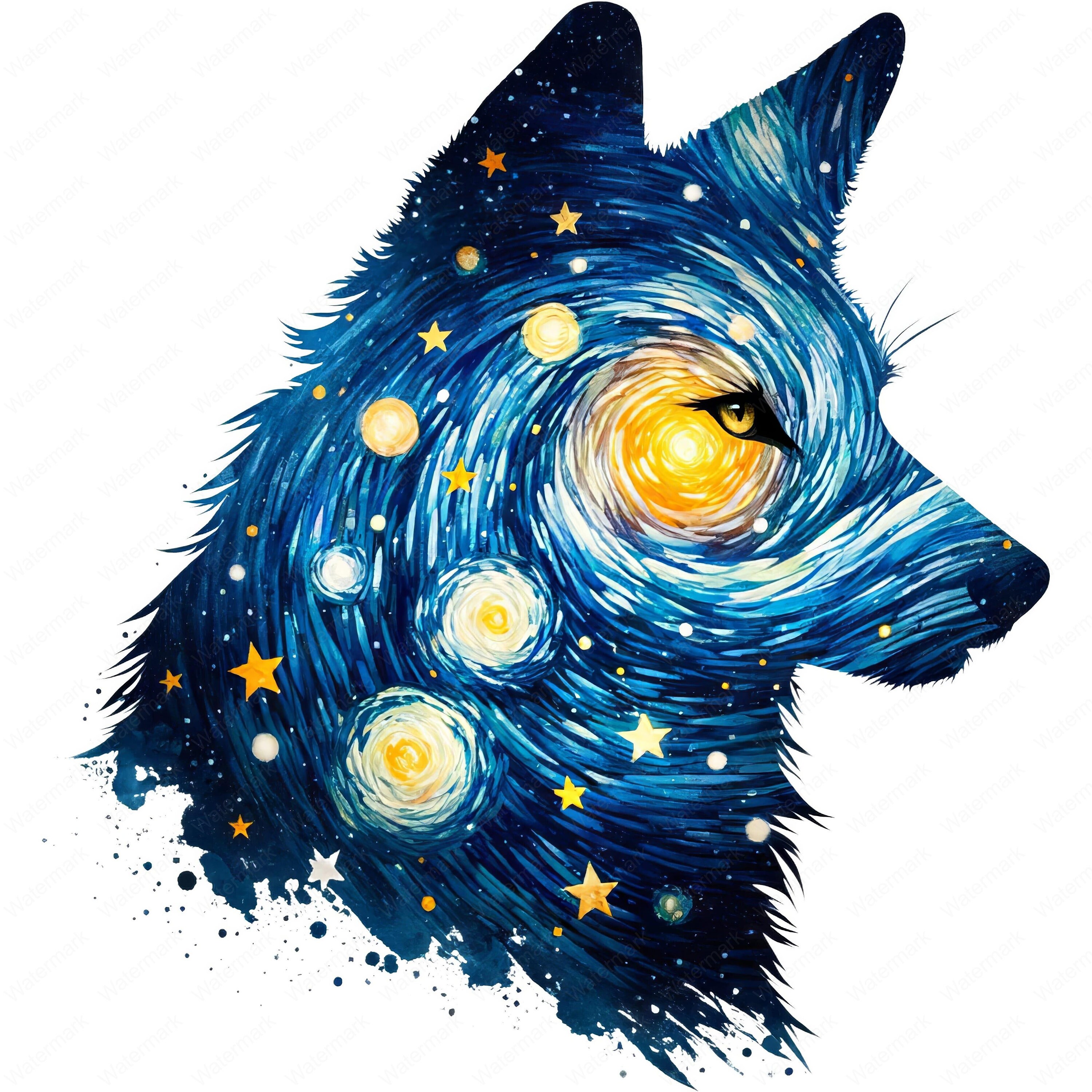 Starry Night Animal Clipart Bundle | Wildlife Art (digital Download) - Etsy