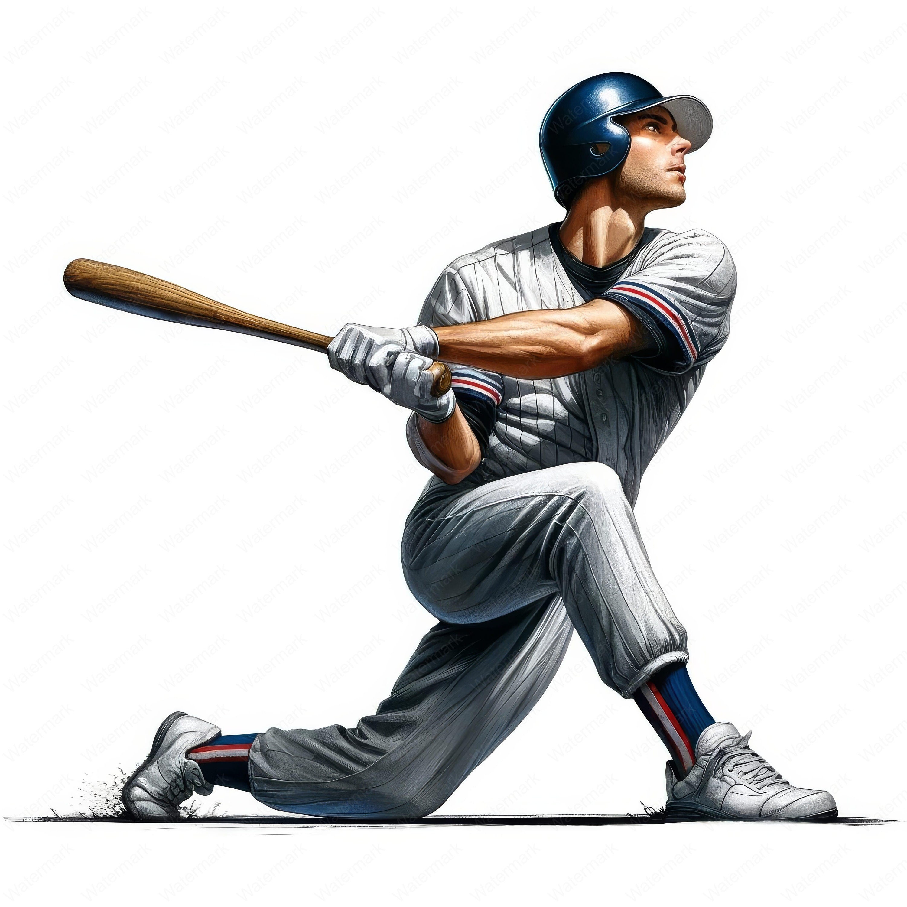Dynamic Baseball Player Clipart | Sports Art Printables (digital ...