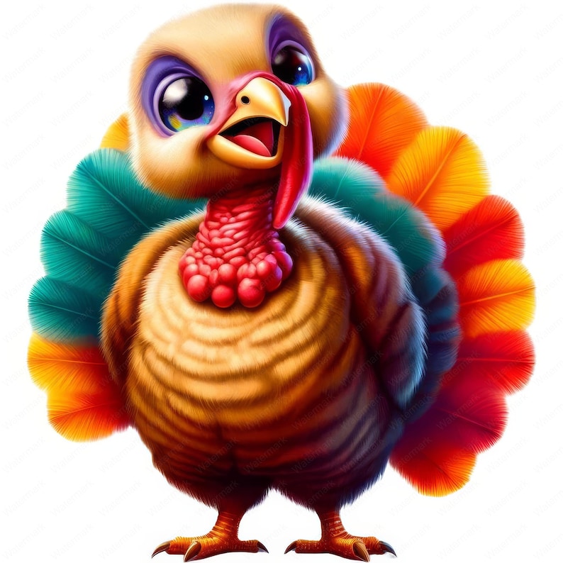 Cute Thanksgiving Turkey Clipart | High-quality Fall Designs (digital ...