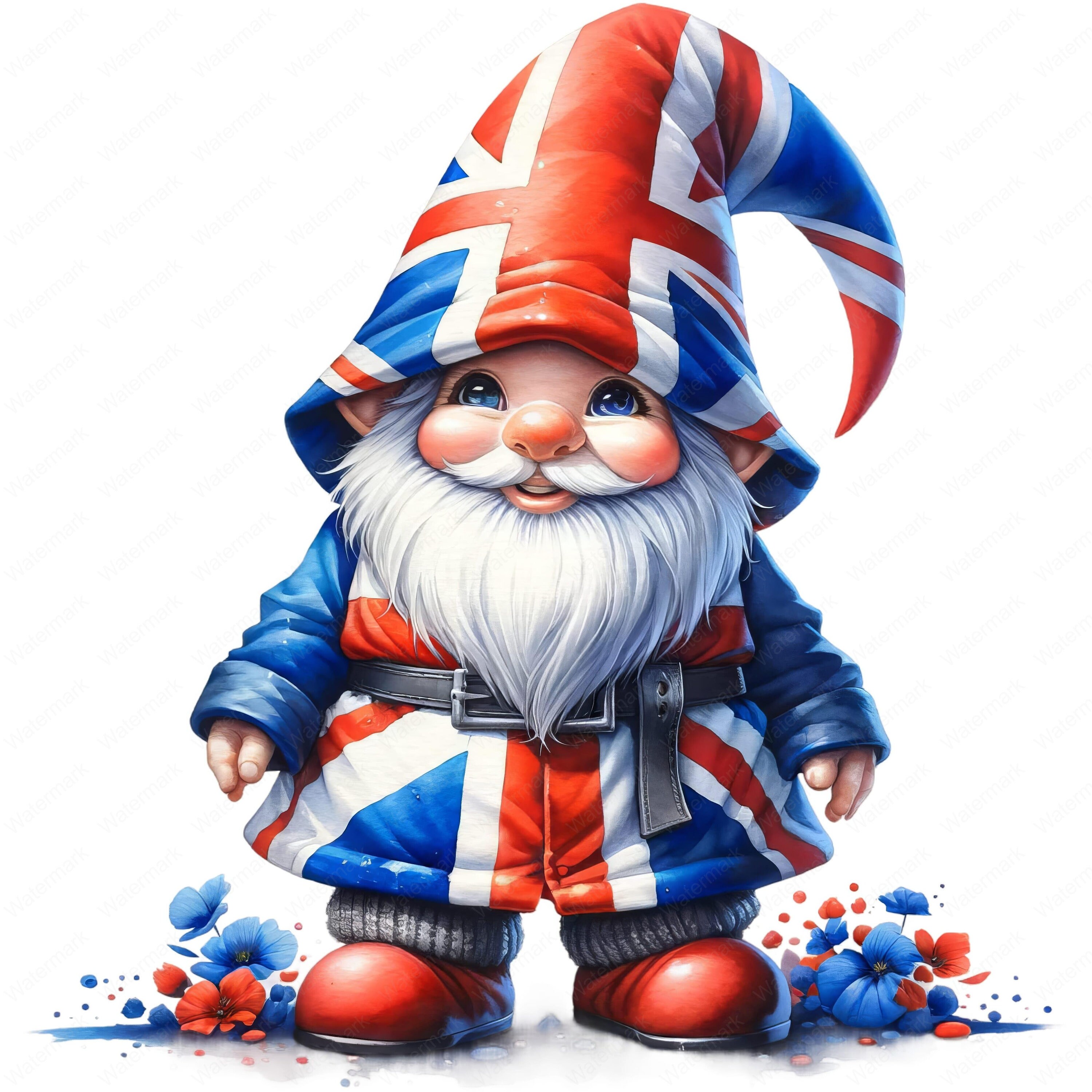 Union Jack Gnome Clipart Bundle: British Patriotic Designs (digital ...