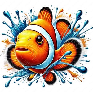 Vibrant Clownfish Clipart Bundle: Ocean Art Printables (digital ...